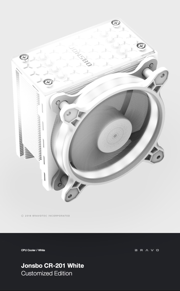 브라보텍 화이트 튜닝 CPU 쿨러 JONSBO CR201 CE SNOW WHITE 출시