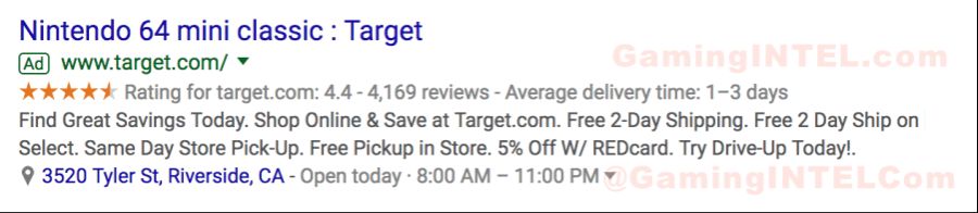 닌텐도 64 미니, Target 광고 유출 | NS 정보