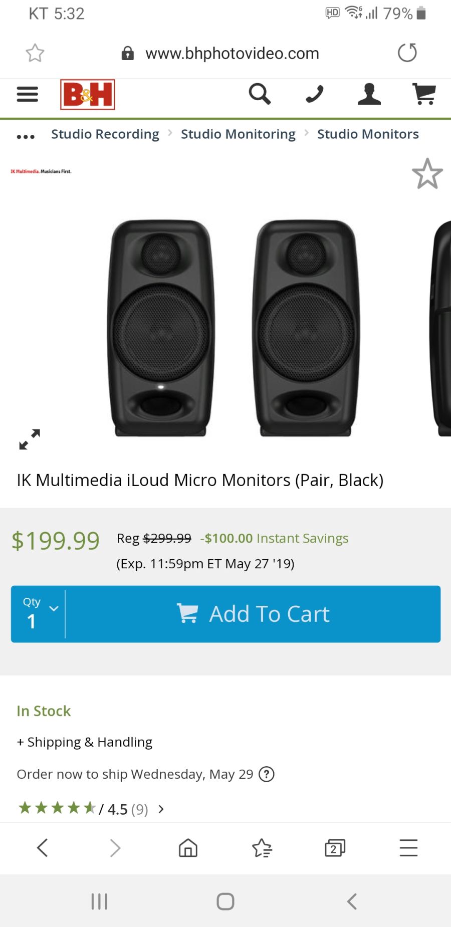 (종료) IK Multimedia iloud mm 스피커/ 199$ | 유저 예판 핫딜 뽐뿌 게시판