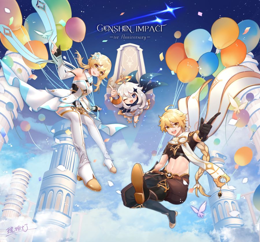 (원신) 1주년 기념 축전 일러스트 일본 공모전 수상작 | (백업)유머 게시판(2020-2021)