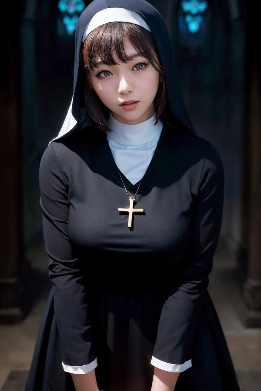 ㅇㅎ)AI가 그린 수녀복 입은 섹시미녀.jpg | 유머 게시판