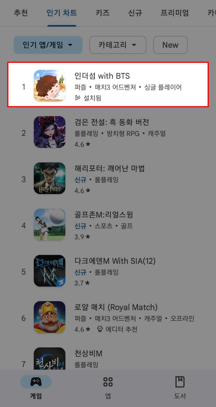 하이브IM ‘인더섬 with BTS’ 서비스 1주년 이벤트 직후 양대 앱 마켓 인기 1위 달성