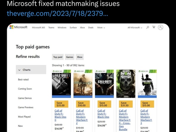 Xbox 360 콜 오브 듀티 서버 오류 수정 이후 판매 및 동접 급상승 | 엑스박스 정보