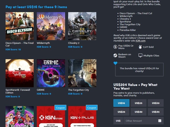 [험블번들] IGN editor's choice / 16불 | 유저 예판 핫딜 뽐뿌 게시판