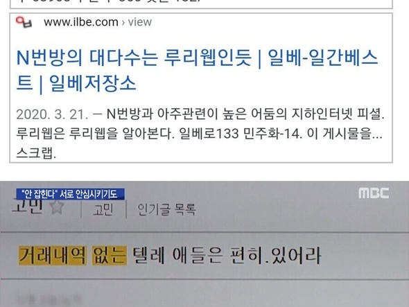 N번방 사건 당시 루리웹